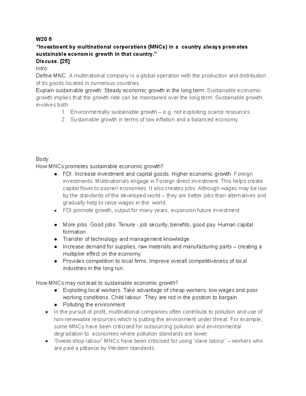 Macro A level questions & Answer- Google Docs - W20 6 “Investment by ...