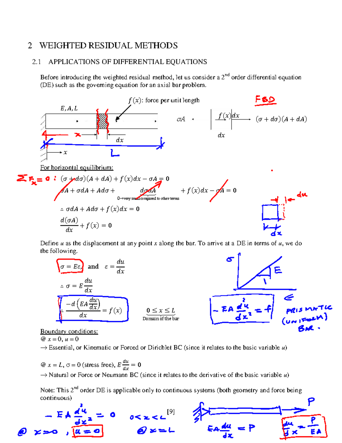 2 - Weighted Residual Methods - Annotated Notes 2021 - 2 WEIGHTED ...