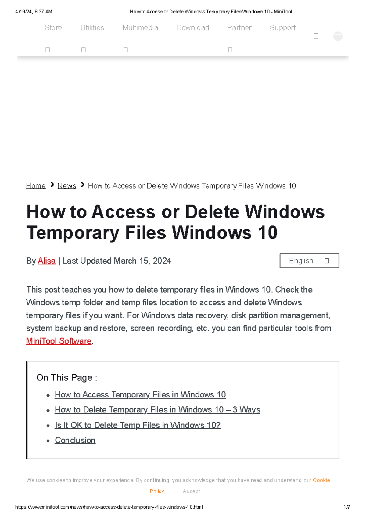 How to Access or Delete Windows Temporary Files Windows 10 - Mini Tool - Home News How to Access ...