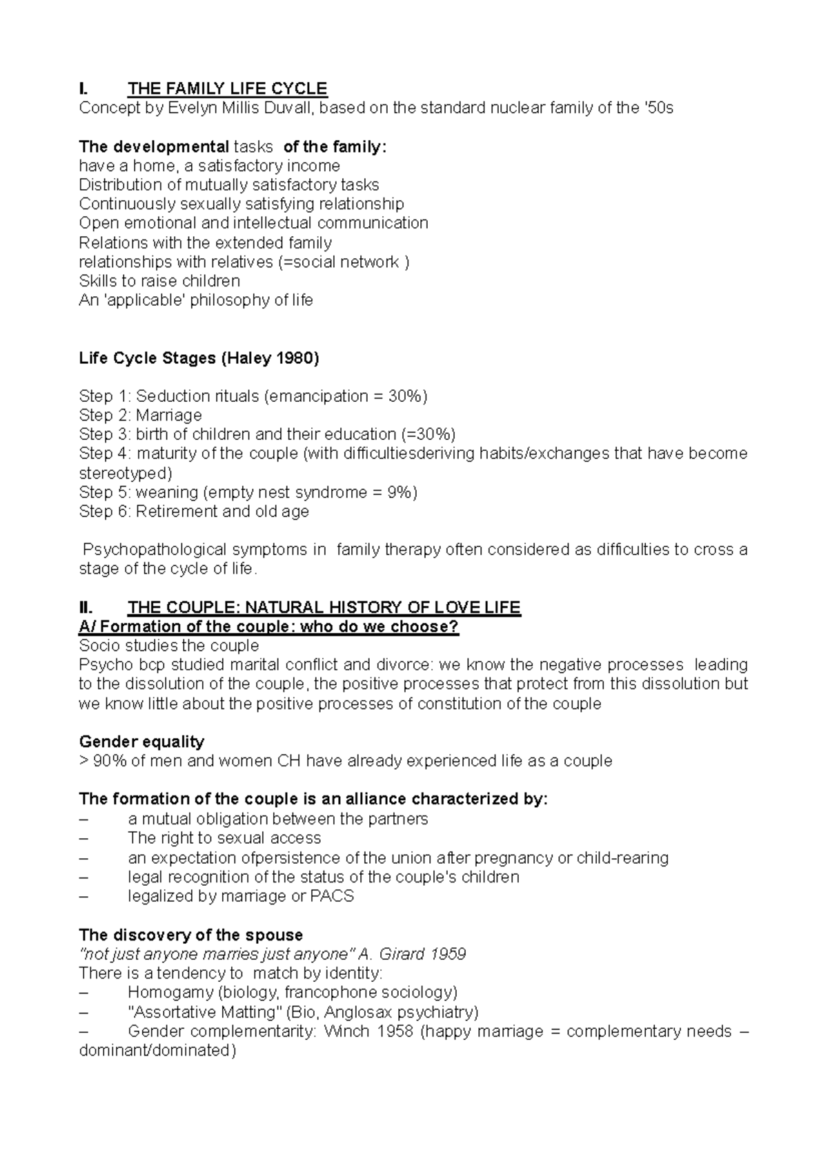 Life Cycle 1 - Psychology - I. THE FAMILY LIFE CYCLE Concept by Evelyn ...