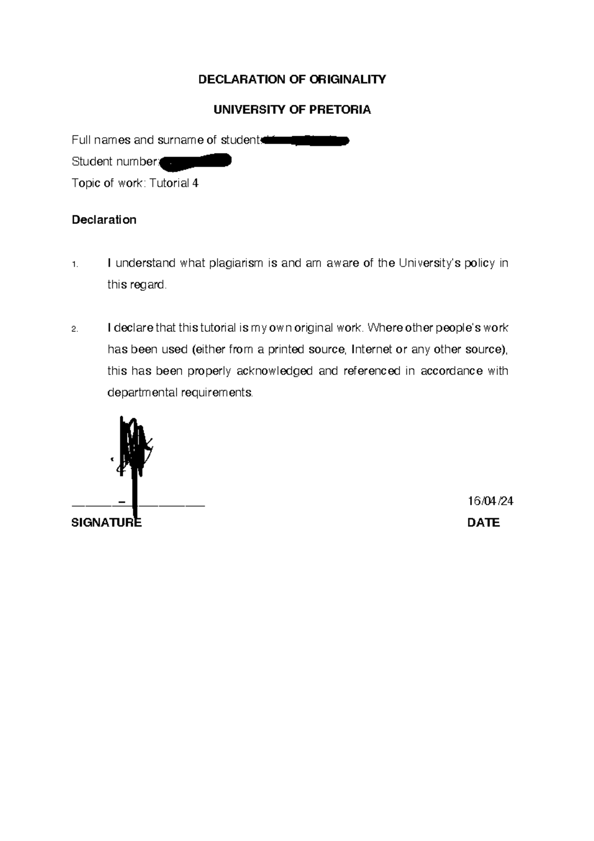 Tutorial 4 - Tacit real security Submission Doc - DECLARATION OF ...