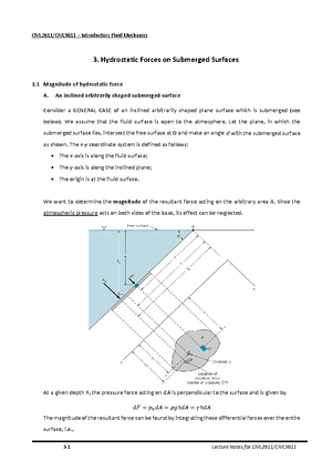 Tutorial 3 Fluid Mechanics - 300762 Fluid Mechanics TUTORIAL 3 Solve the following problems in ...