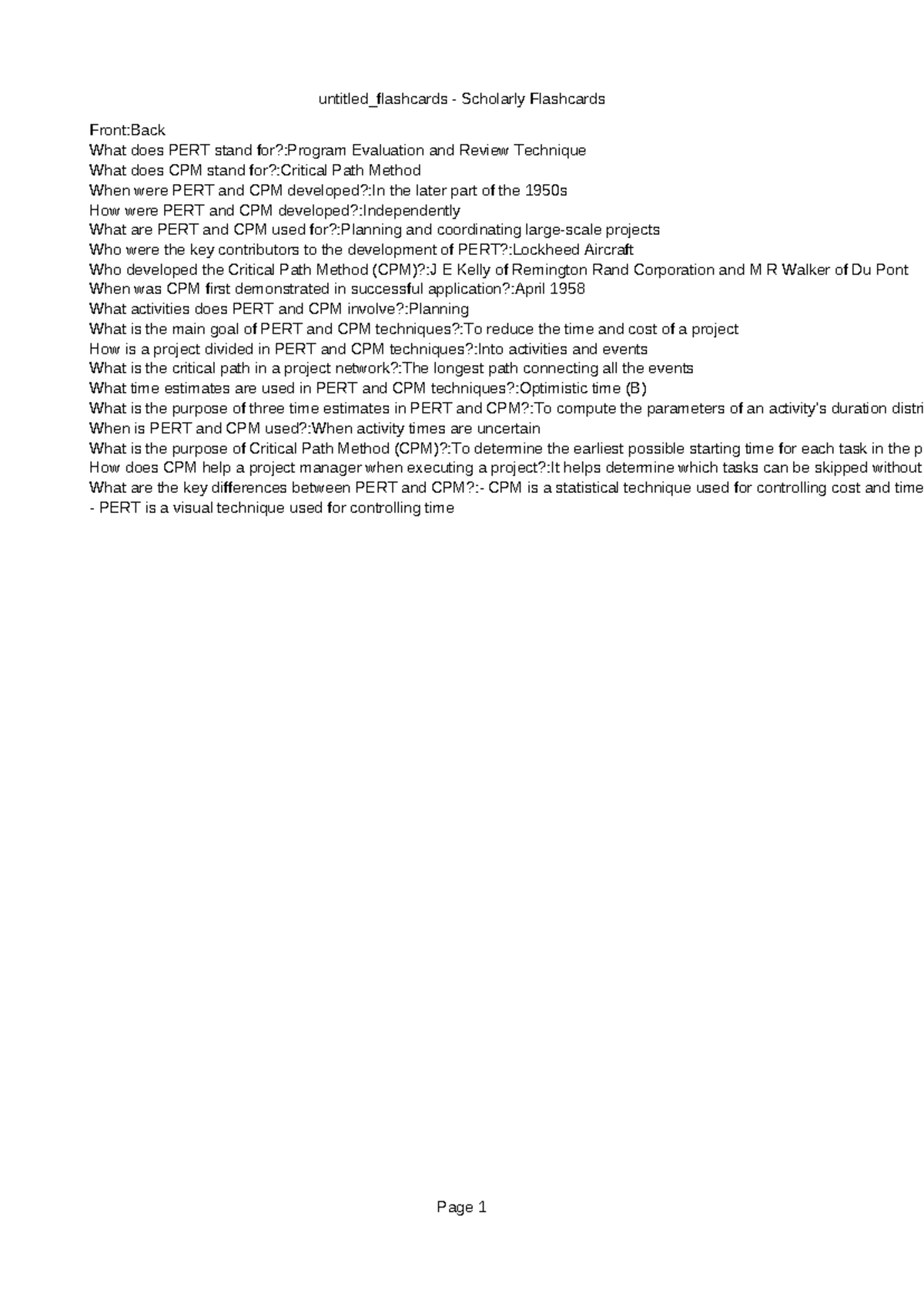 Construction project management - notes - untitled_flashcards ...