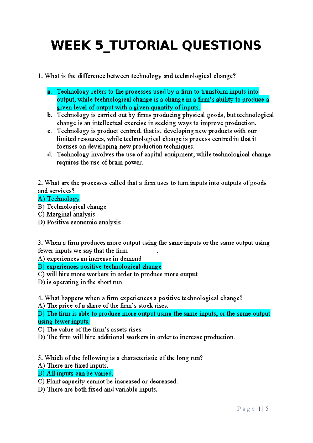 Week 5 Tutorial Questions-1 - WEEK 5_TUTORIAL QUESTIONS 1. What is the difference between ...