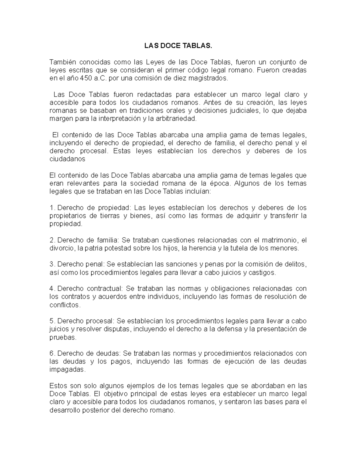 Las Doce Tablas - LAS DOCE TABLAS. También conocidas como las Leyes de ...