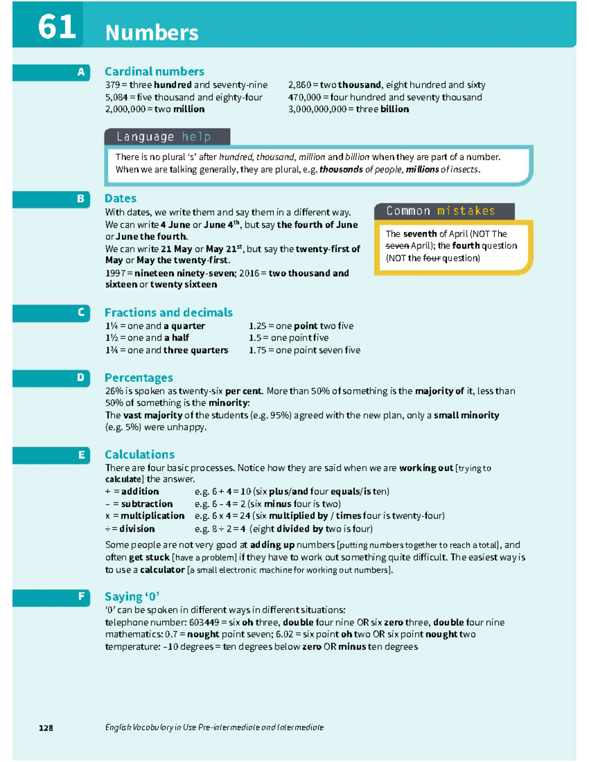 Numbers explanation - Muy buena enseñanza. - 61 Numbers A Cardinal ...