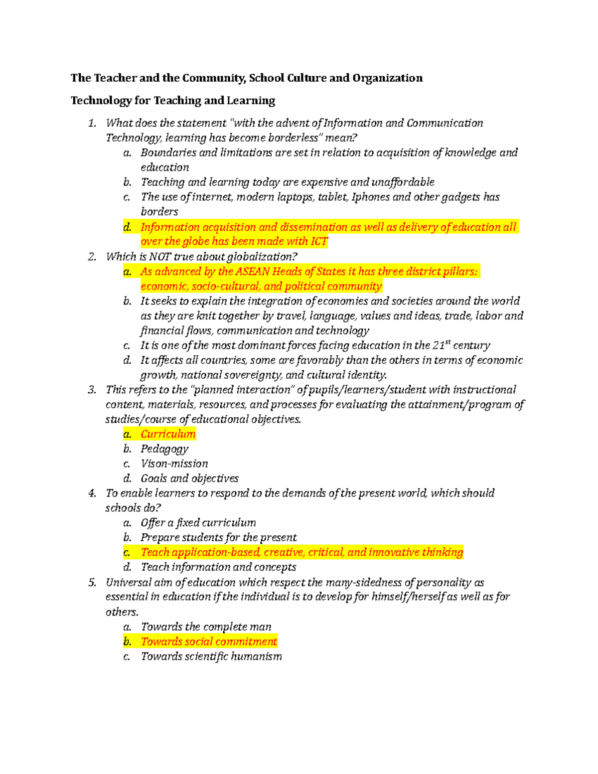 The Teacher and the Community Notes 3 - The Teacher and the Community ...