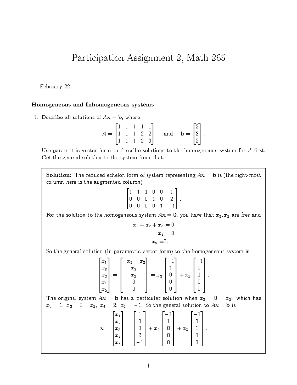 Math265 participation 2-solutions - Participation Assignment 2, Math ...