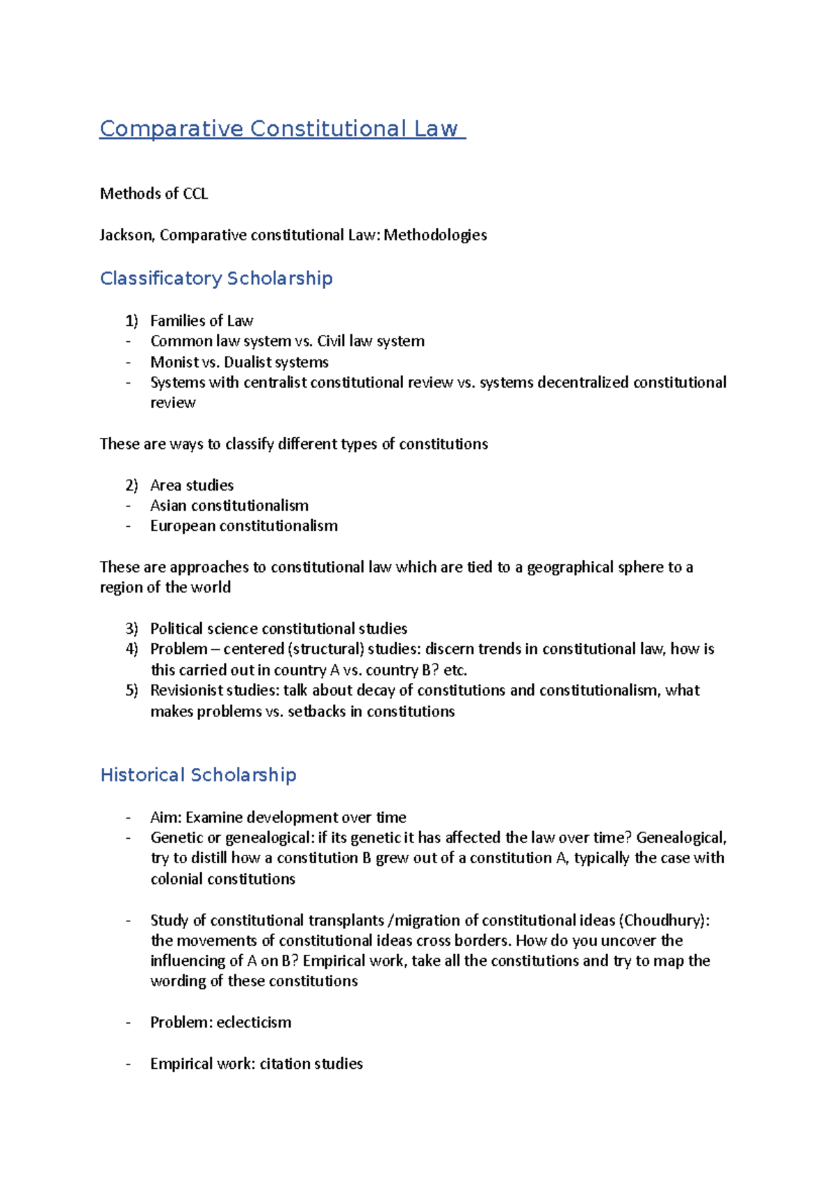 Comparative Constitutional Law - Civil law system Monist vs. Dualist ...
