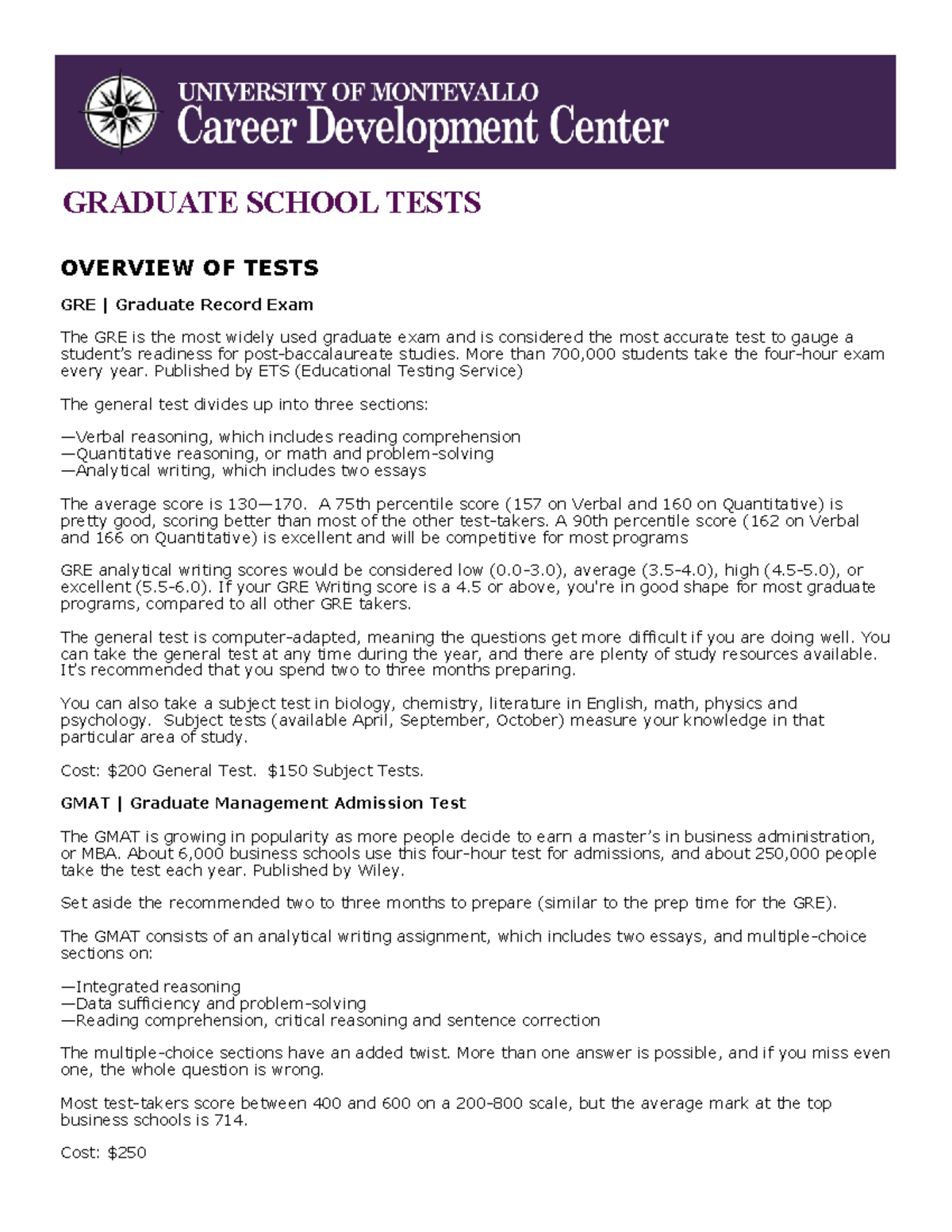 Grad-School-Tests - OVERVIEW OF TESTS GRE | Graduate Record Exam The ...