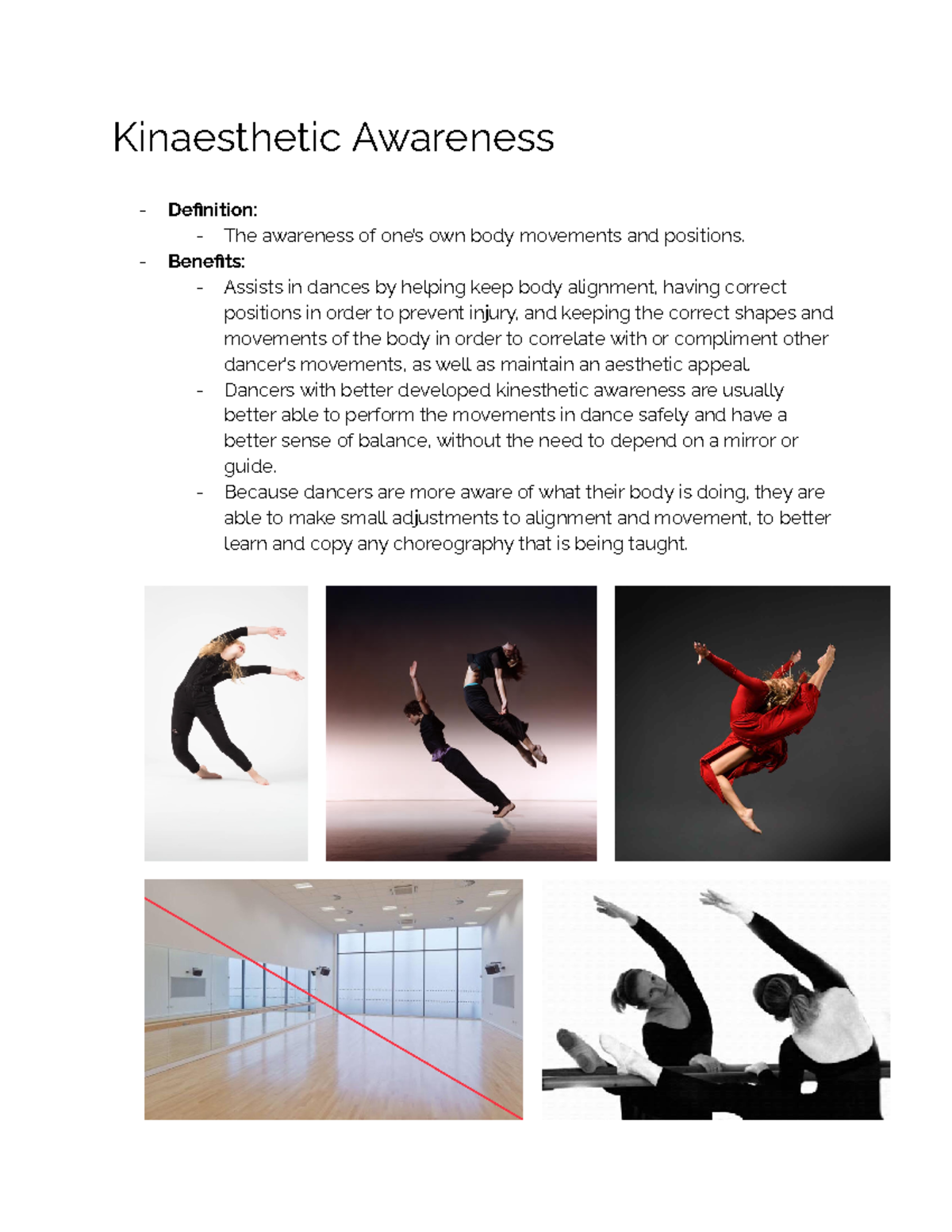 Kinesthetic awareness - Kinaesthetic Awareness Definition: The ...