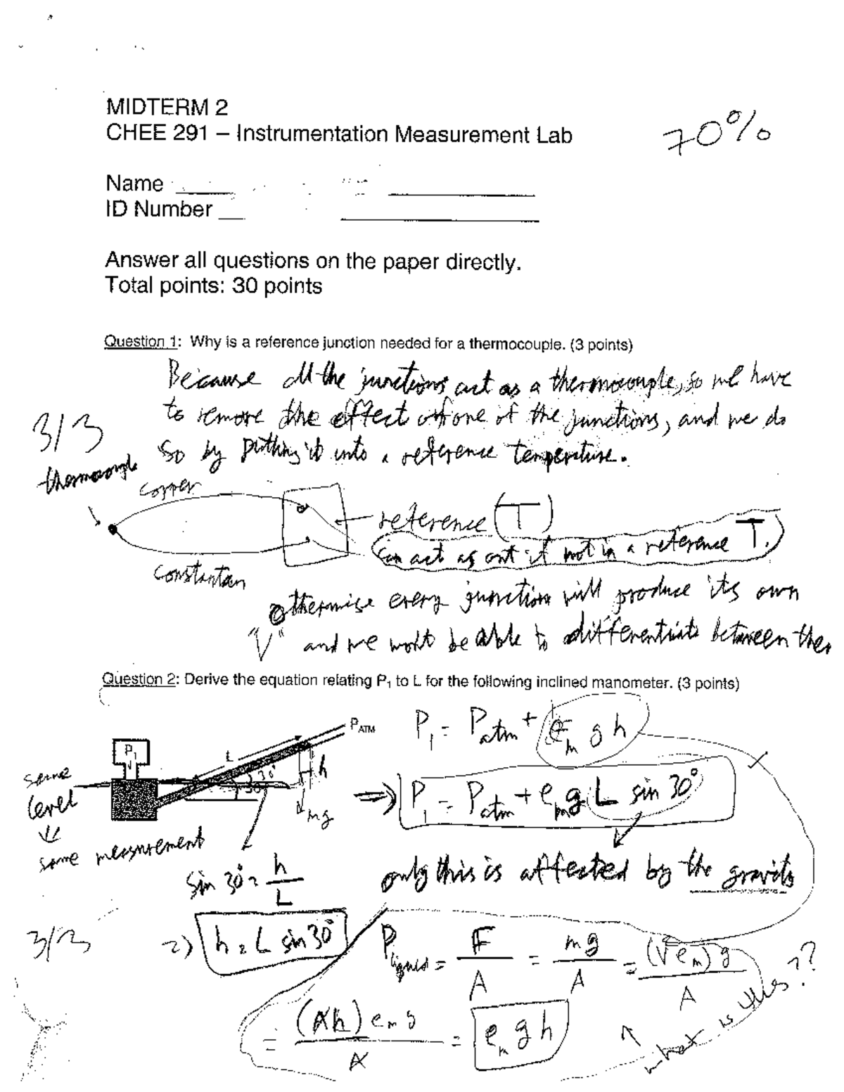 Midterm exam 2 2010, questions and answers - ‘MlDTERM 2 5/ CHEE 291 ...