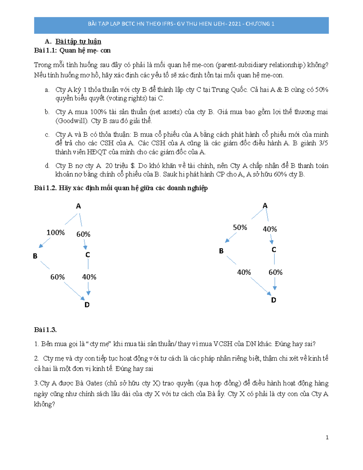 Bai tap- BCHN- chuong 1 - Bài tập chương 1 BCHN IFRS - A. Bài tập tự ...