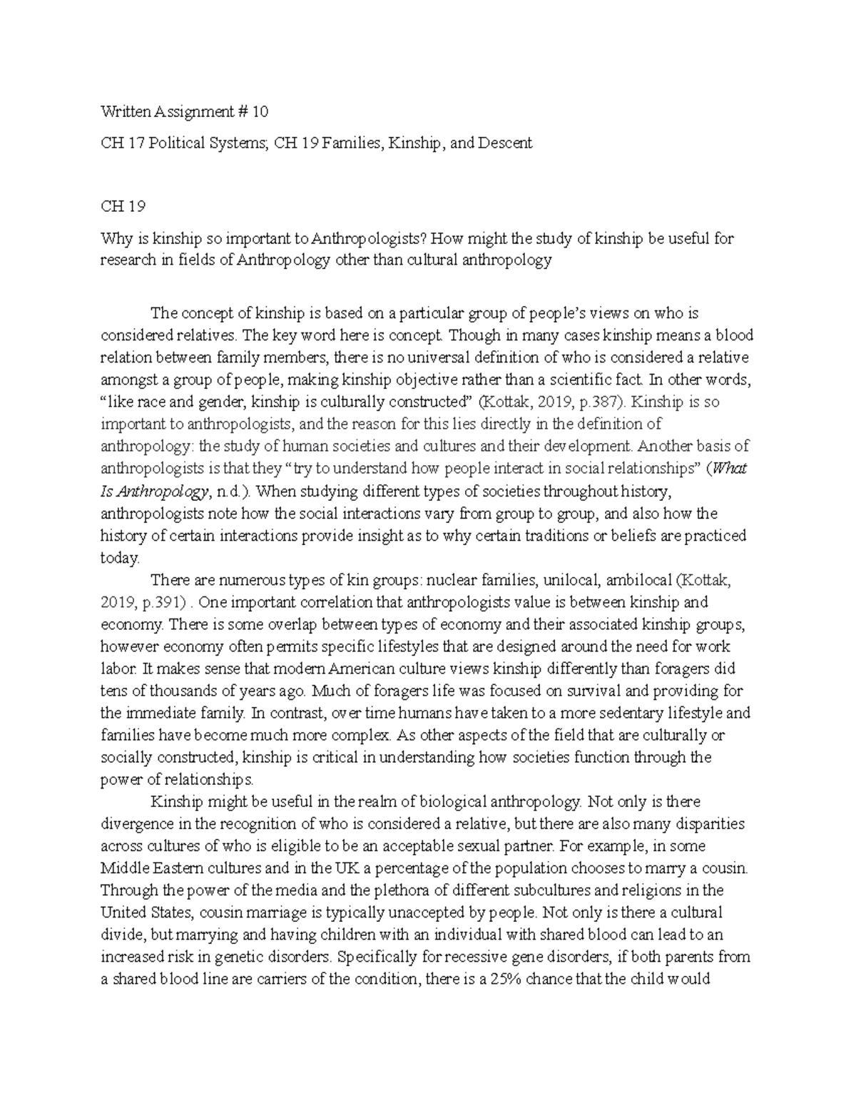 Written Assignment # 10 - Written Assignment # 10 CH 17 Political ...