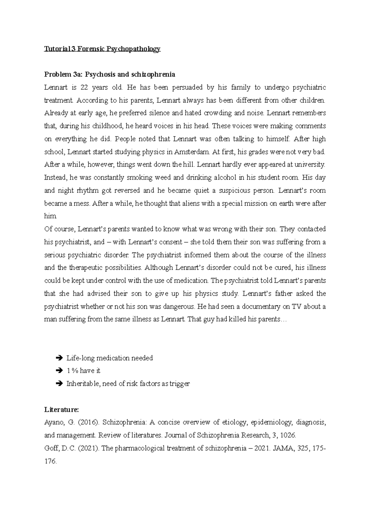 Tutorial 3 Forensic Psychopathology - Tutorial 3 Forensic ...