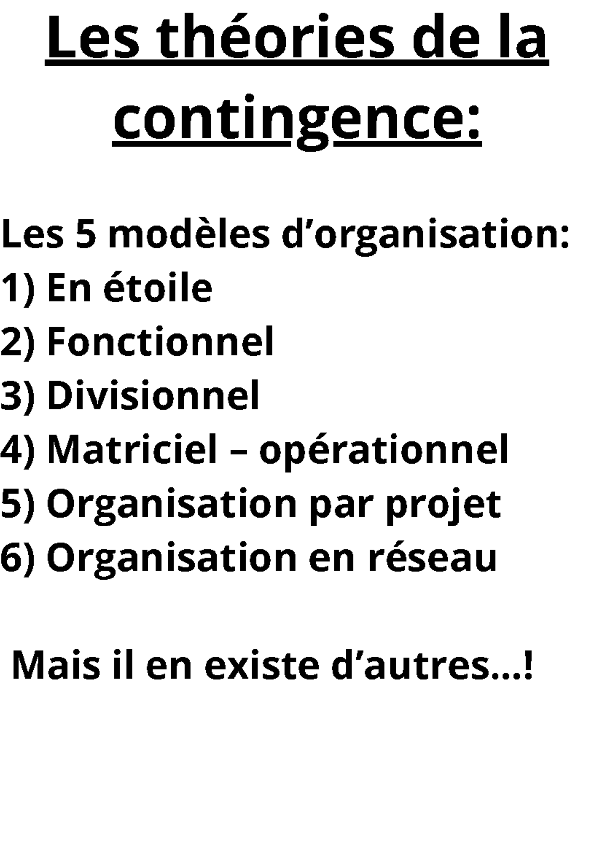 Les théories de la contingence - Les théories de la contingence: Les 5 ...