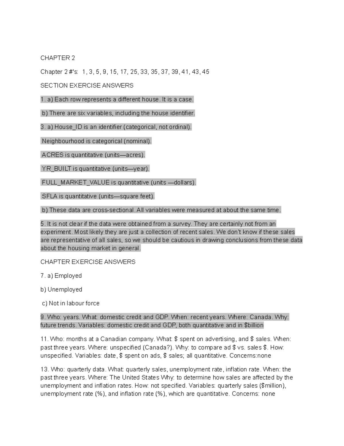 Chapter 2 - néa - CHAPTER 2 Chapter 2 #'s: 1, 3, 5, 9, 15, 17, 25, 33 ...