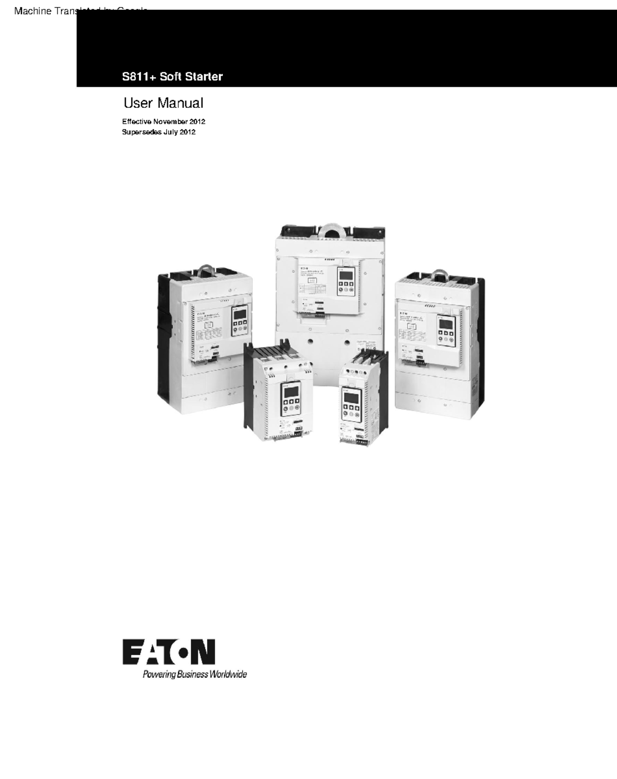 S811+ soft starter user manual mn03900001 e - Effective November 2012 ...