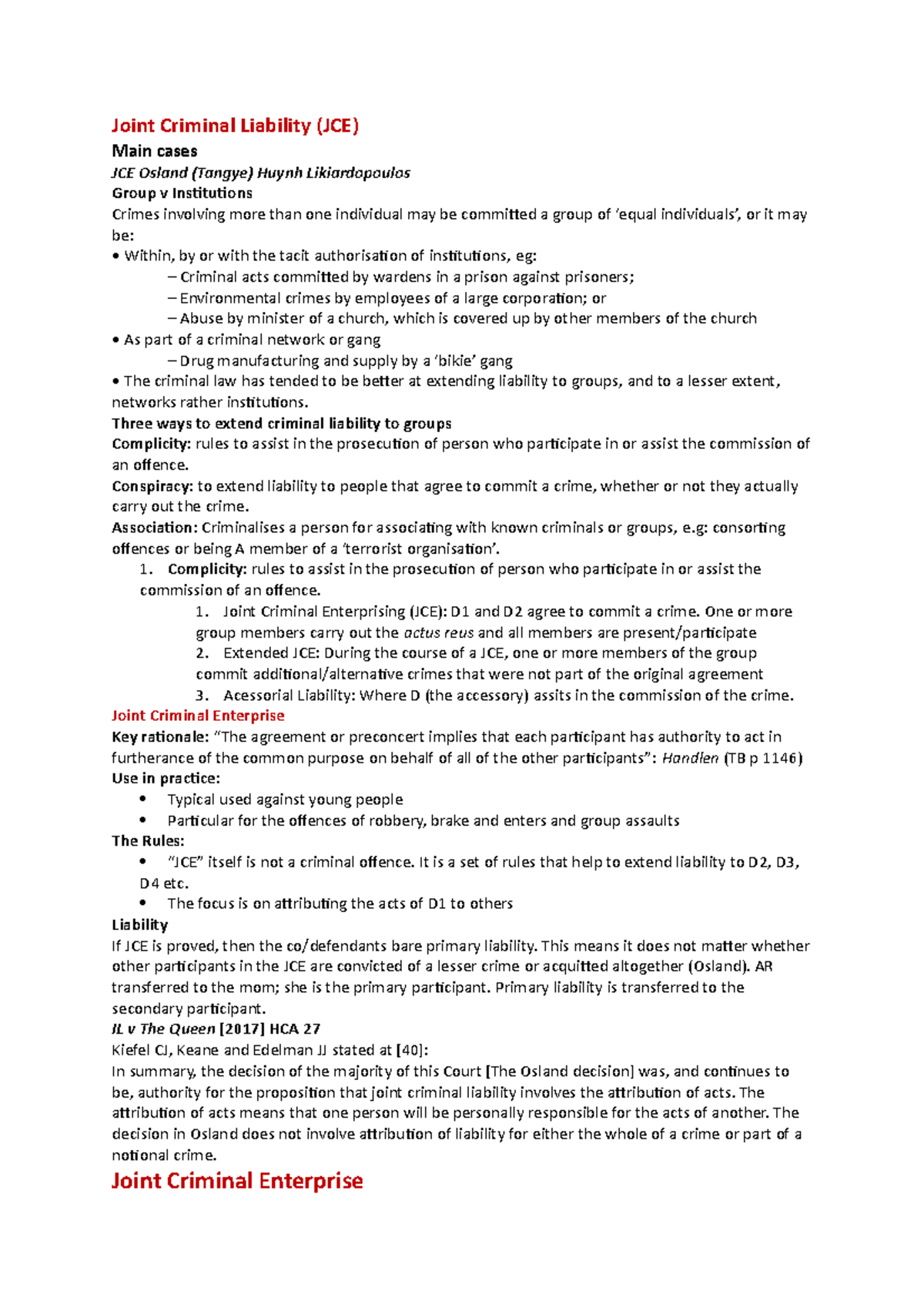 Joint Criminal Liability - Three ways to extend criminal liability to ...