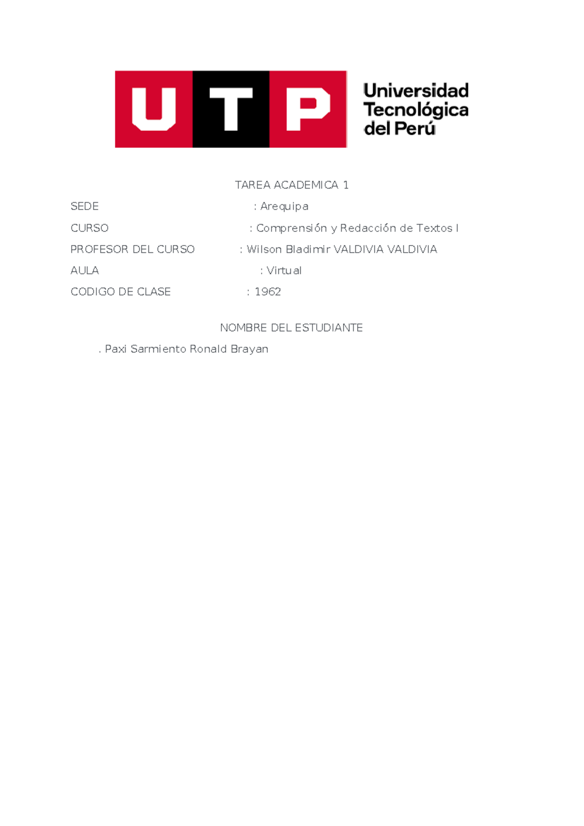 Tarea Académica 1 (TA1) - fundamentos de la contabilidad y finanzas - TAREA ACADEMICA 1 SEDE ...