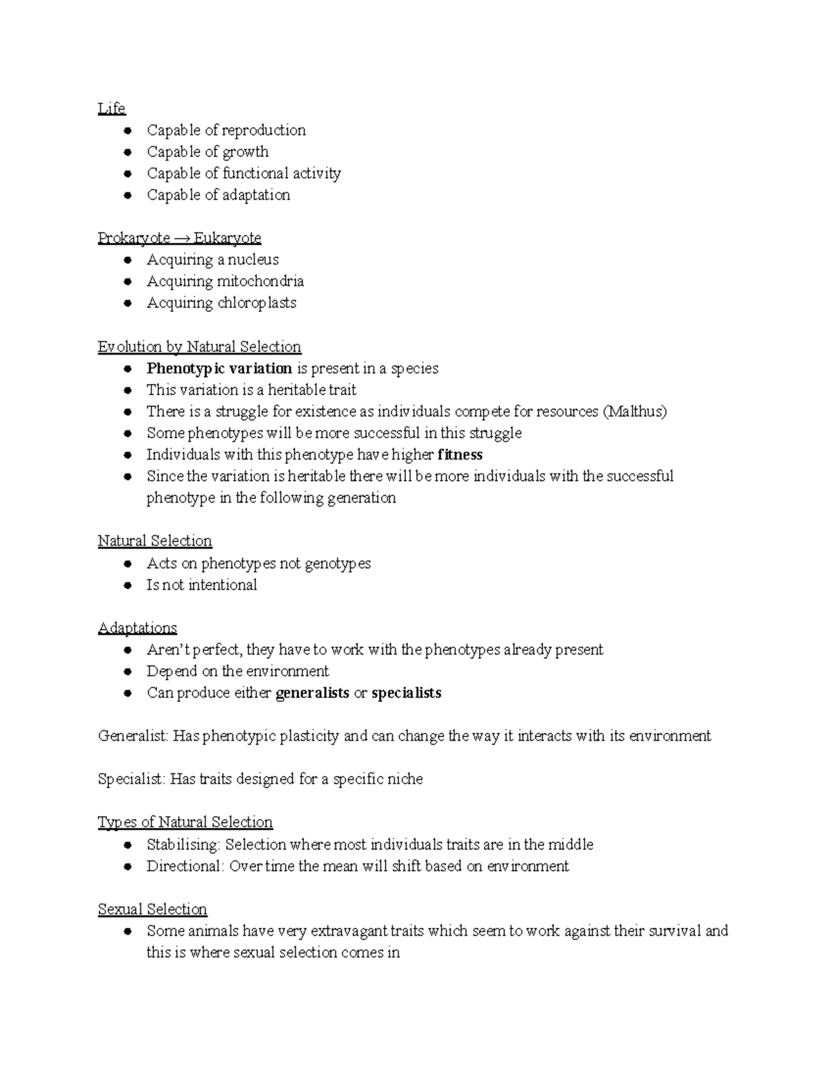 Bio Midterm #1 Study Guide - Google Docs - Life Capable of reproduction ...