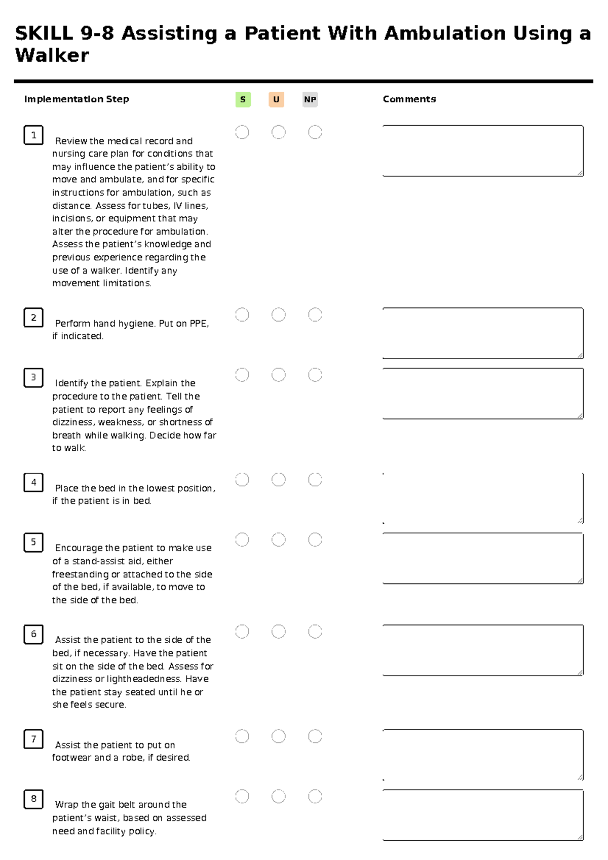 Skill 9 8 Assisting a Patient With Ambulation Using a Walker - SKILL 9 ...
