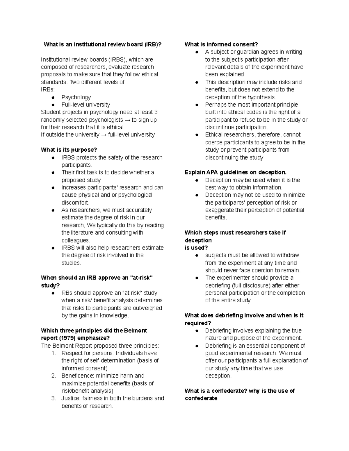 Experimental Psychology Laboratry (Notes) - What is an institutional ...