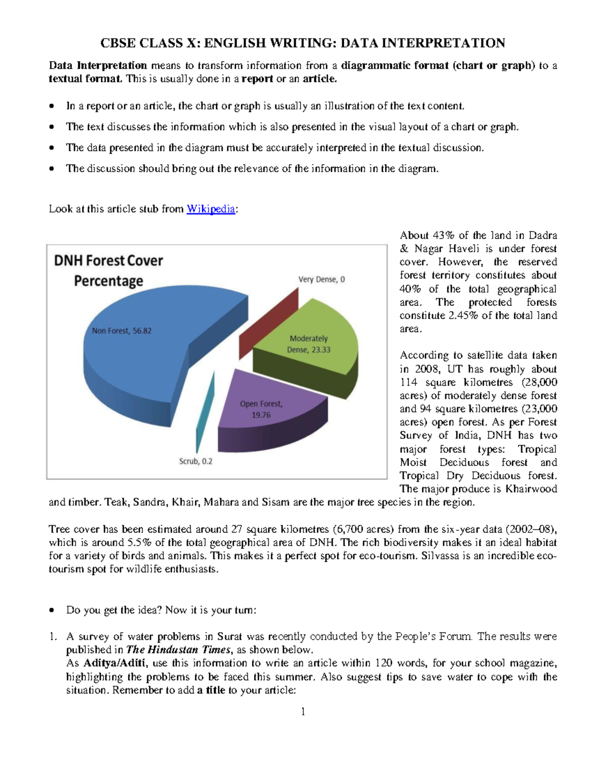 Data-Interpretation - debate - 1 CBSE CLASS X: ENGLISH WRITING: DATA ...