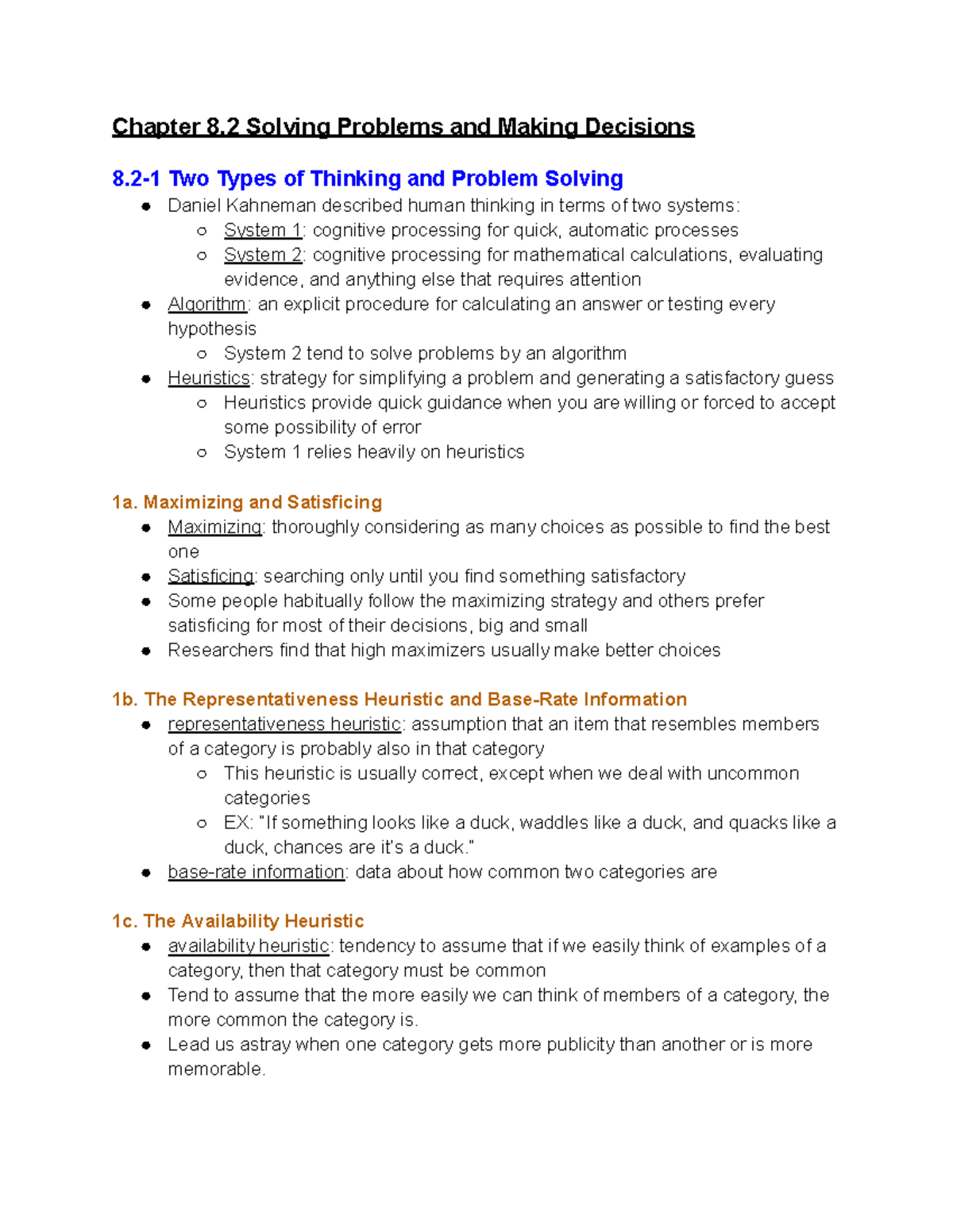 Psychology Module 8.2 Notes - Chapter 8 Solving Problems and Making ...