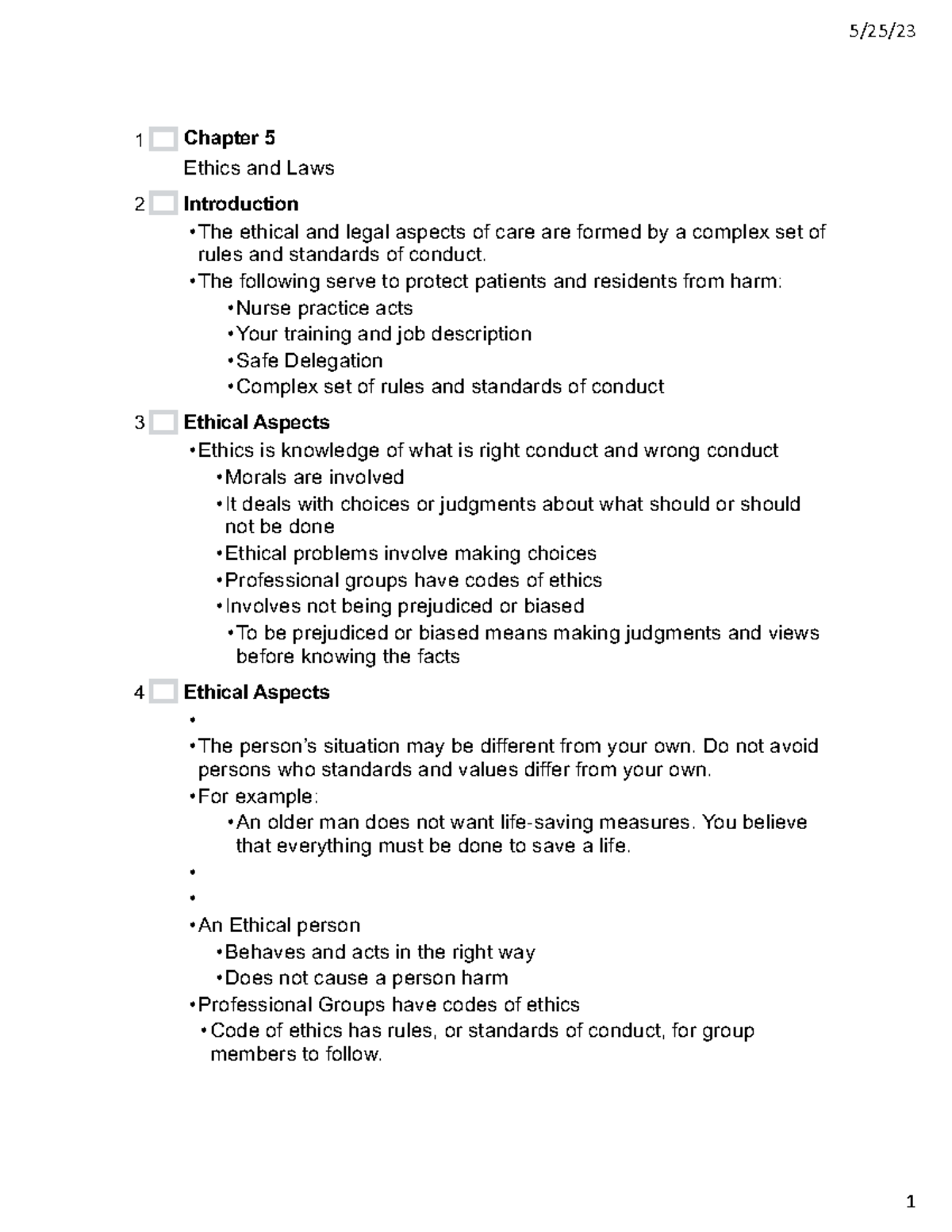 Ch 5 (Ethics and Laws) - Good note - 5/25/ Chapter 5 Ethics and Laws Introduction - The ethical ...