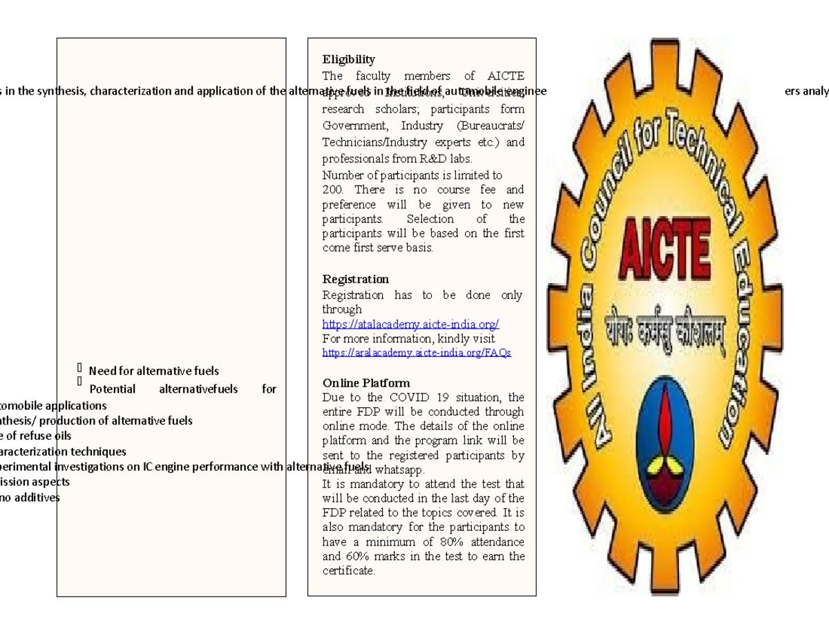 Atal FDP Brochure - required - fuels engine performance with alte ...