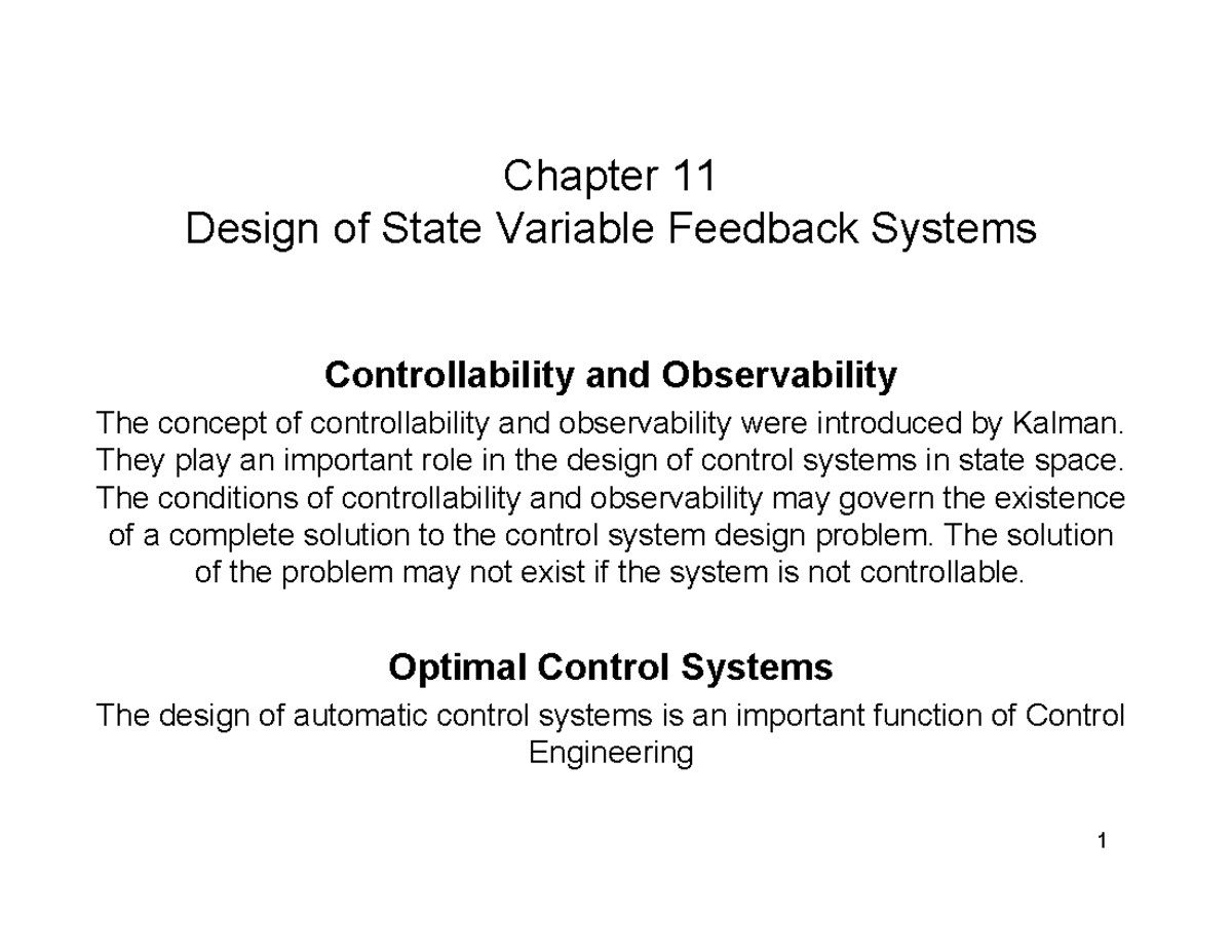 Fundamental of contorl systems -lec 04 - Chapter 11 Design of State Variable Feedback Systems ...