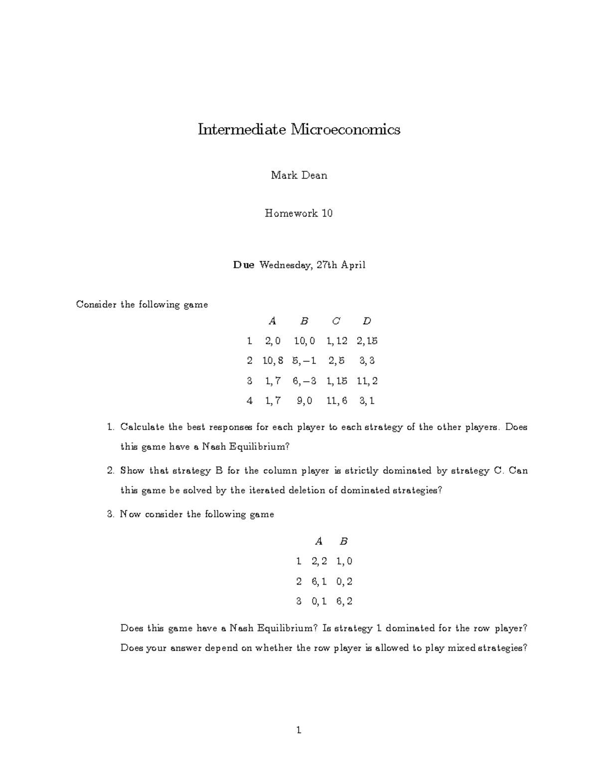 Test 3 2020, questions and answers - Intermediate Microeconomics Mark ...