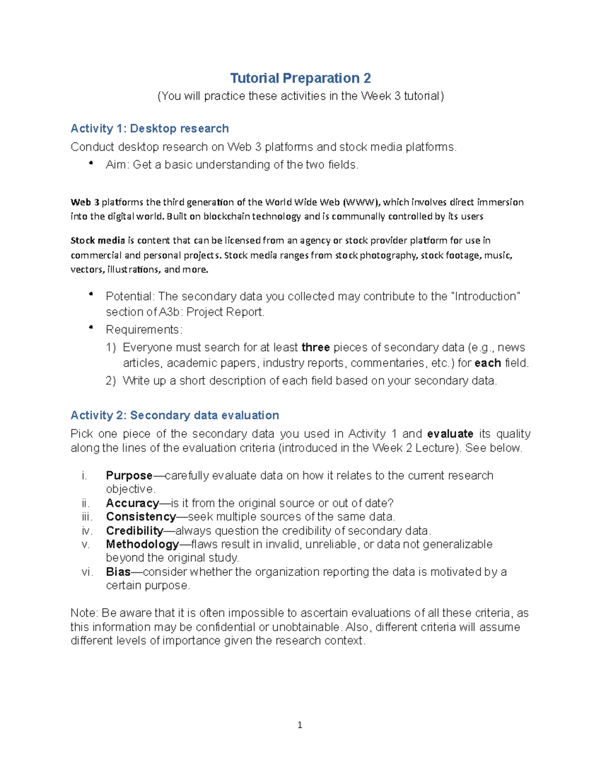 Week 2 Activity - Tutorial Preparation 2 (You will practice these ...