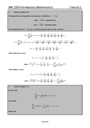 MA1505 Part II 1718S1 Tutorial 3 - AY2017-18 Semester 1 MA 1505 ...