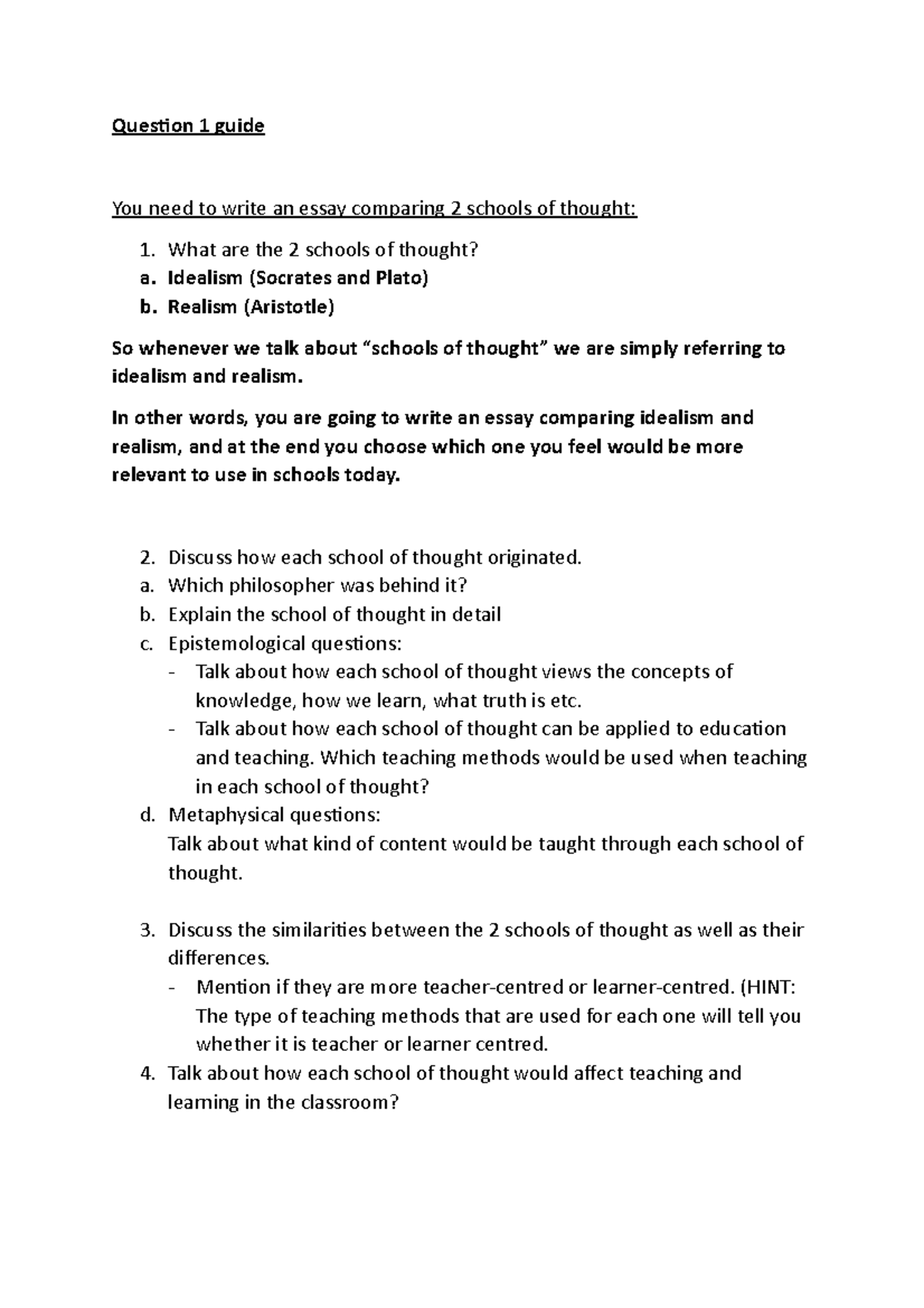 Assignment 1 - Question 1 Guide - Question 1 guide You need to write an ...