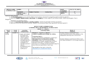 HOPE 1 Module and Worksheet Q2 WEEK 3 - SUBJECT HOPE-1 1 st SEM QUARTER ...