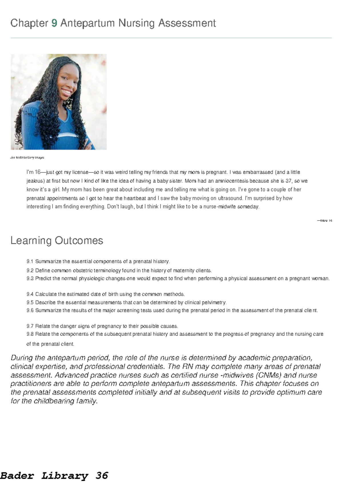 Ch 9 - Antepartum Nursing Assessment and Schedules - Chapter 9 ...