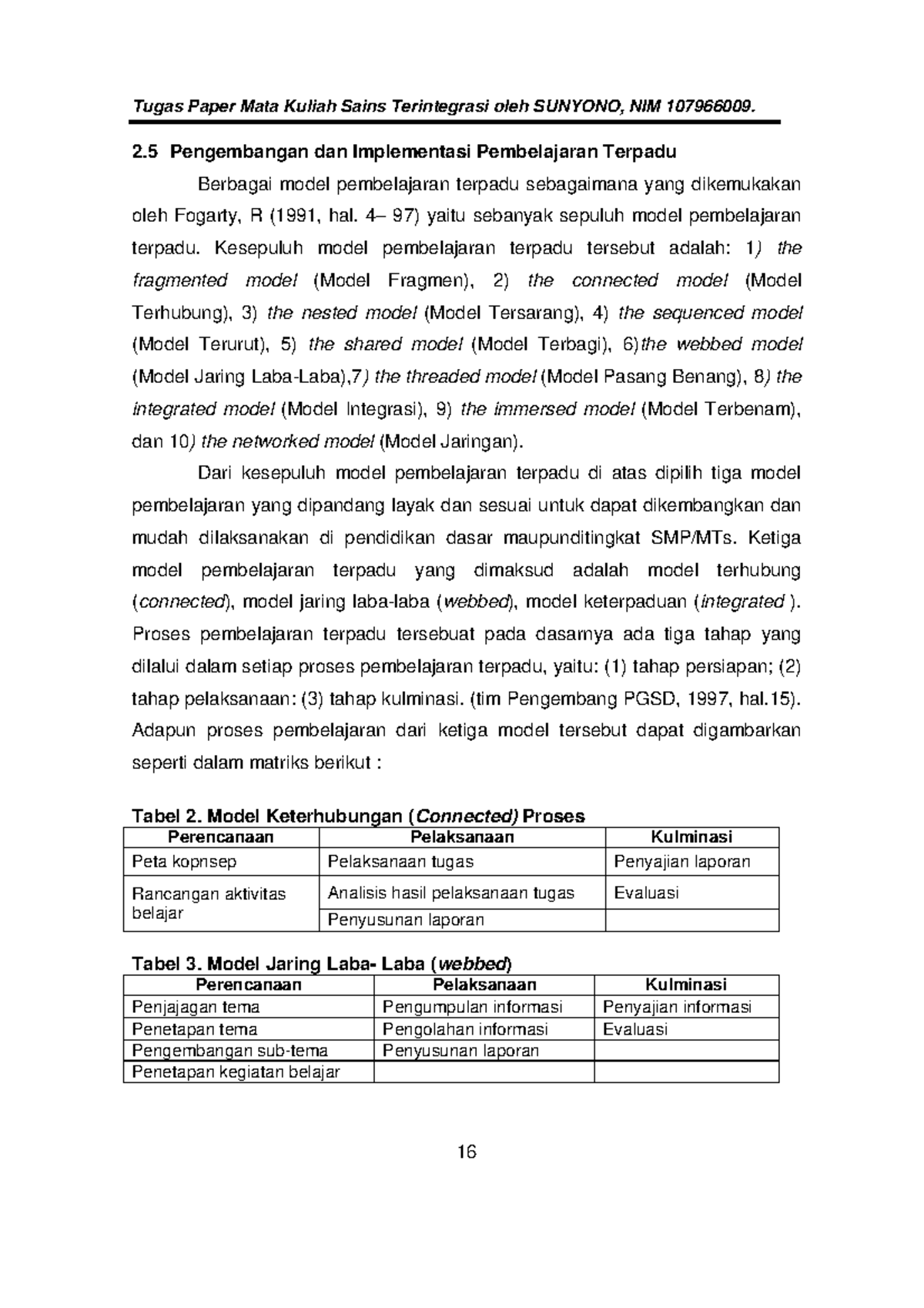 Tugas paper sains terintegrasi 16 657382 - Tugas Paper Mata Kuliah ...