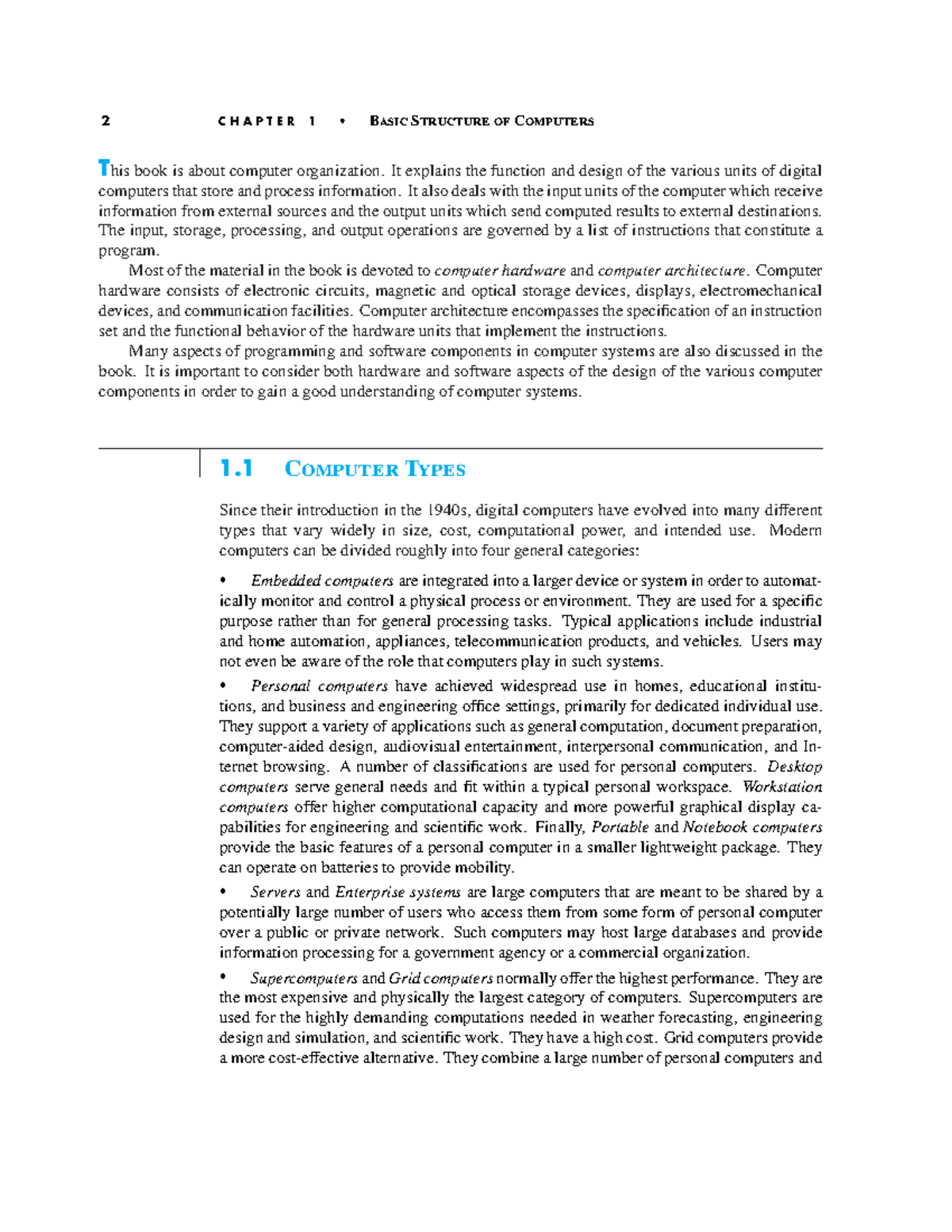 Computer componenets - 2 C H A P T E R 1 • Basic Structure of Computers ...