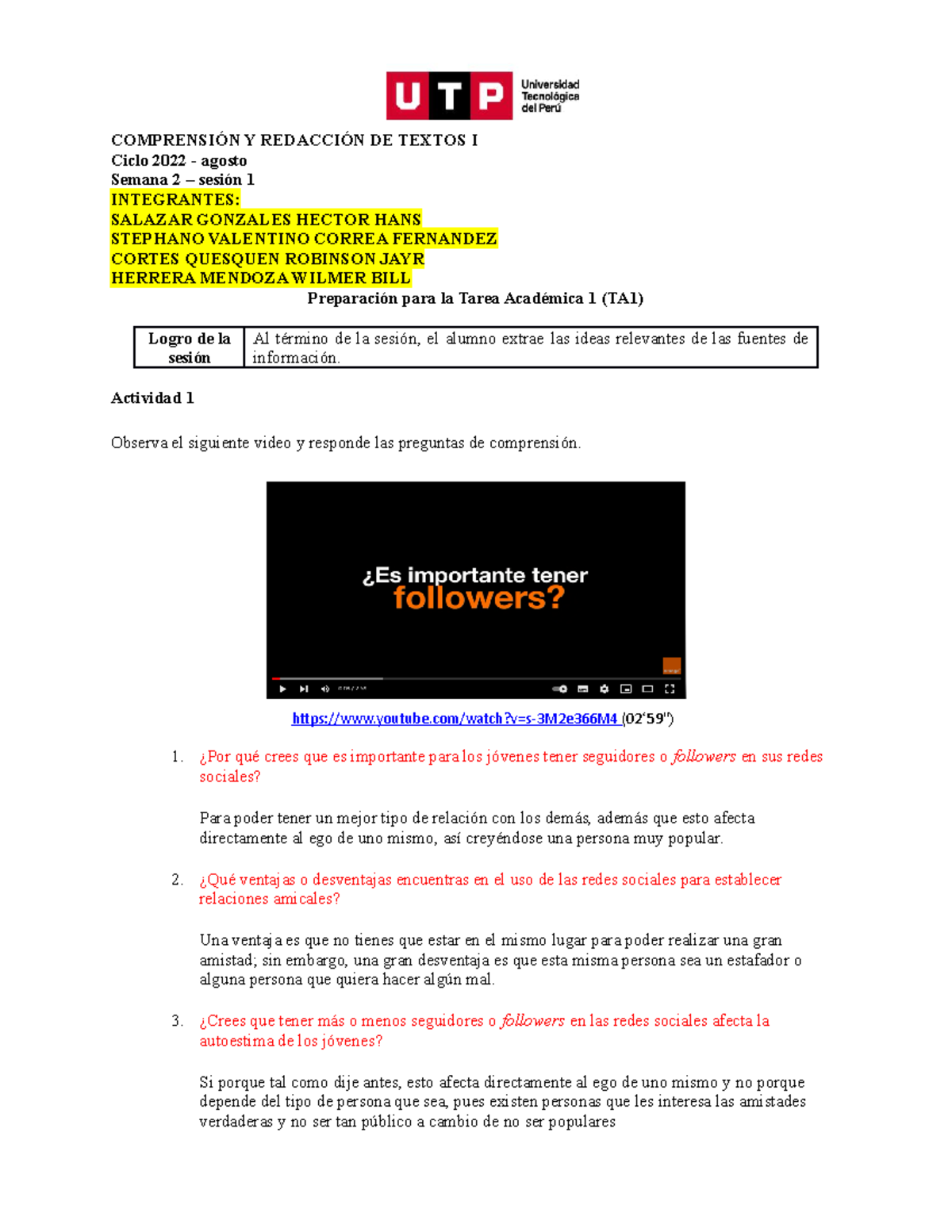 S02.s1-Preparación para la TA1 (material) 2022 agosto - COMPRENSIÓN Y REDACCIÓN DE TEXTOS I ...