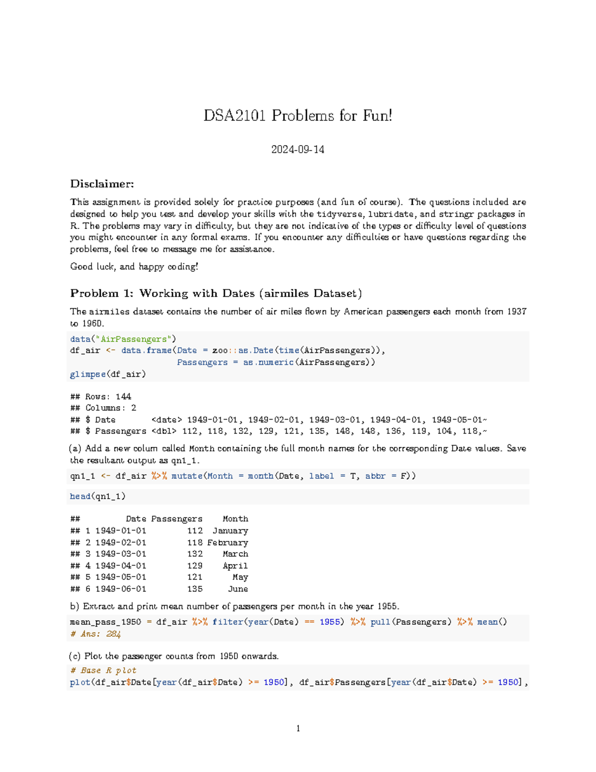 Practice Paper Ans Dsa2101 Problems For Fun 2024 09 Disclaimer This Assignment Is Provided