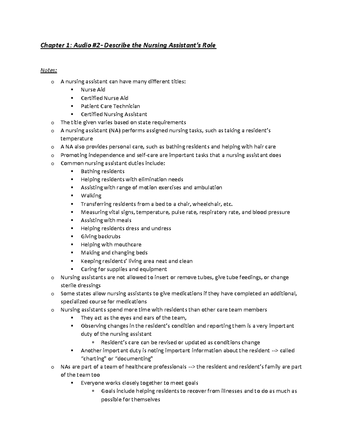 CNA Chap 1 Audio 2 - Lecture notes 1- part 2 - Chapter 1: Audio #2 ...