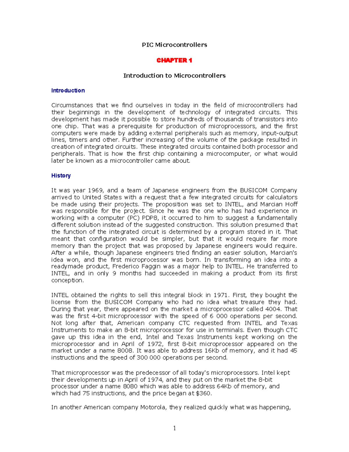 PIC Microcontrollers - all - PIC Microcontrollers CHAPTER 1 Introduction to Microcontrollers ...