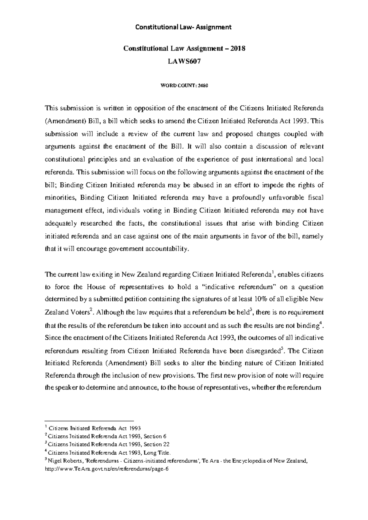 Assignment Model - Constitutional Law- Assignment Constitutional Law ...