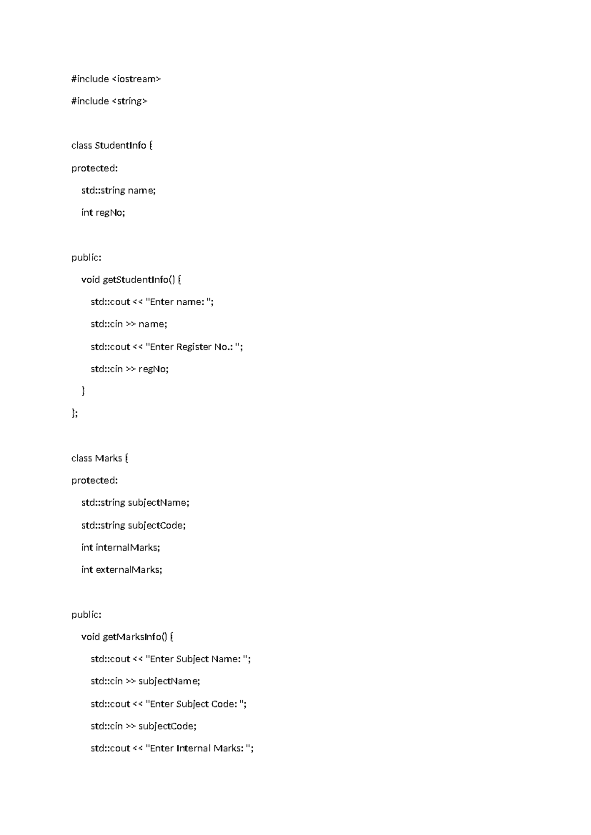 Unit 3 - Svsvxh - #include #include class StudentInfo { protected: - Studocu