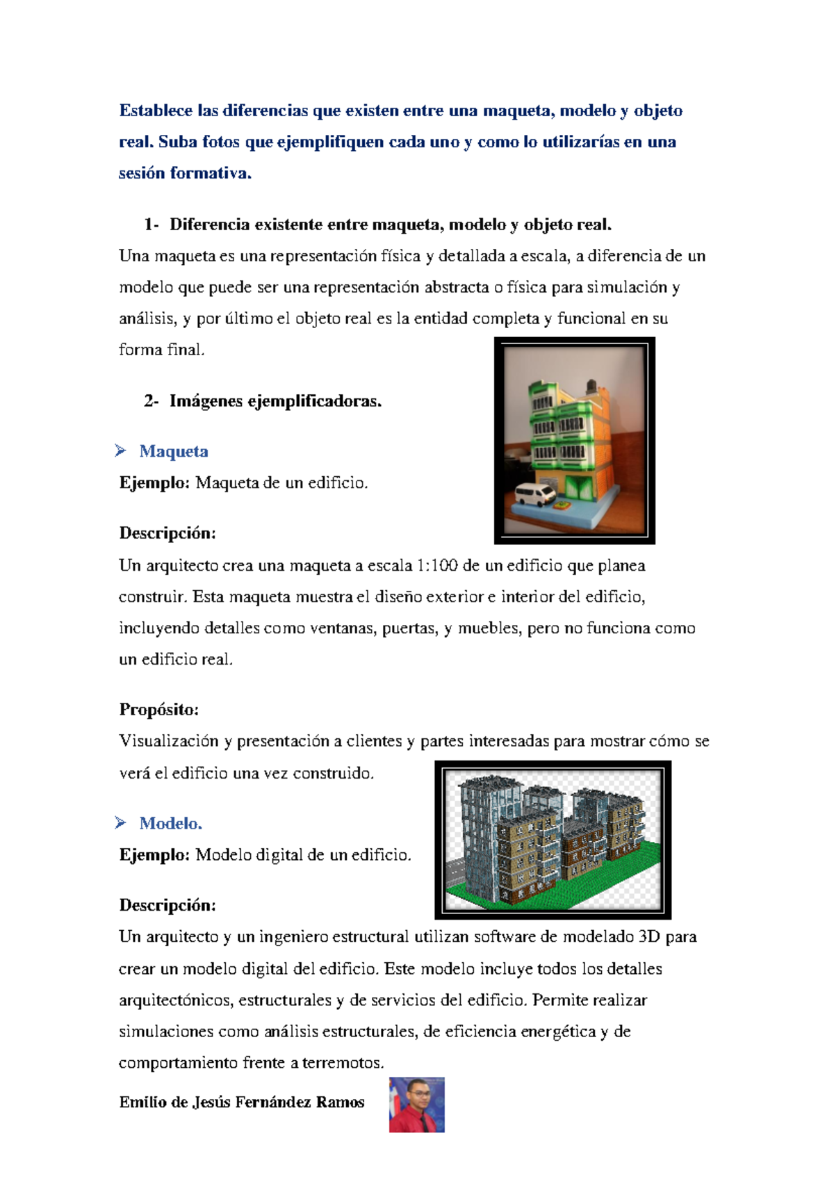Diferencia entre Maqueta, Modelo y Objeto Real - Establece las ...