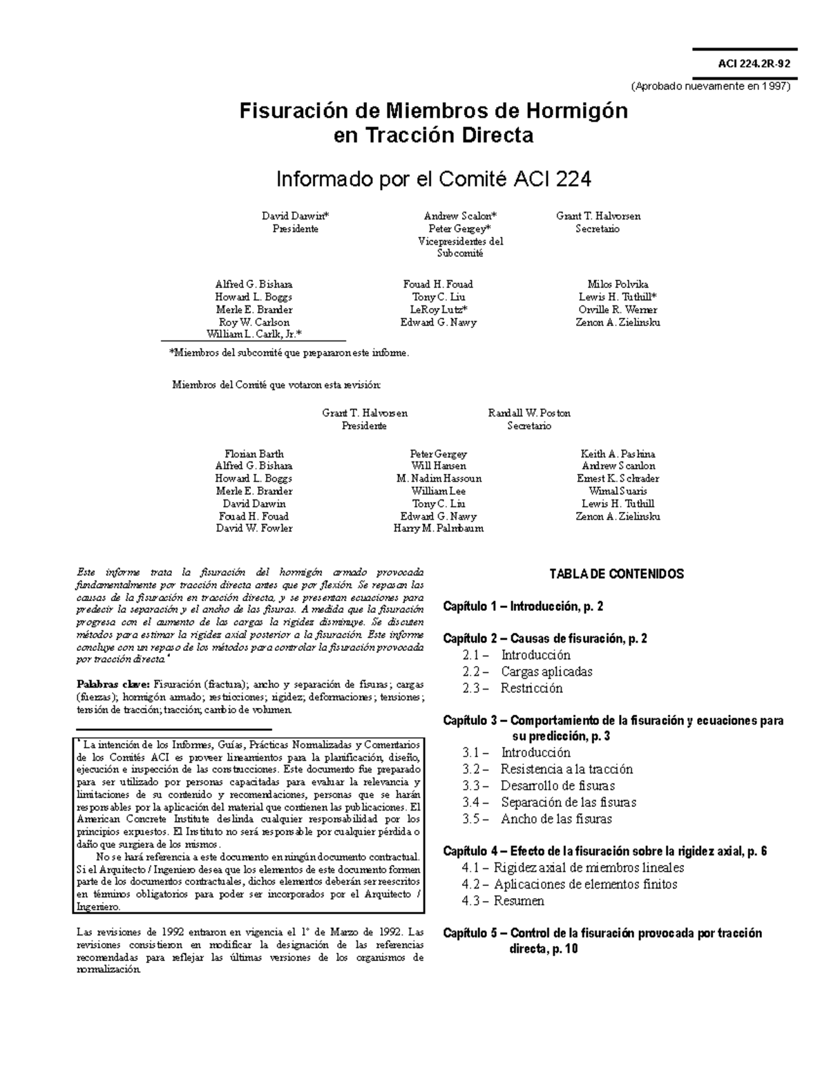 ACI 224.2R-92 - Fisuracion en traccion directa - ACI 224- (Aprobado nuevamente en 1997 ...