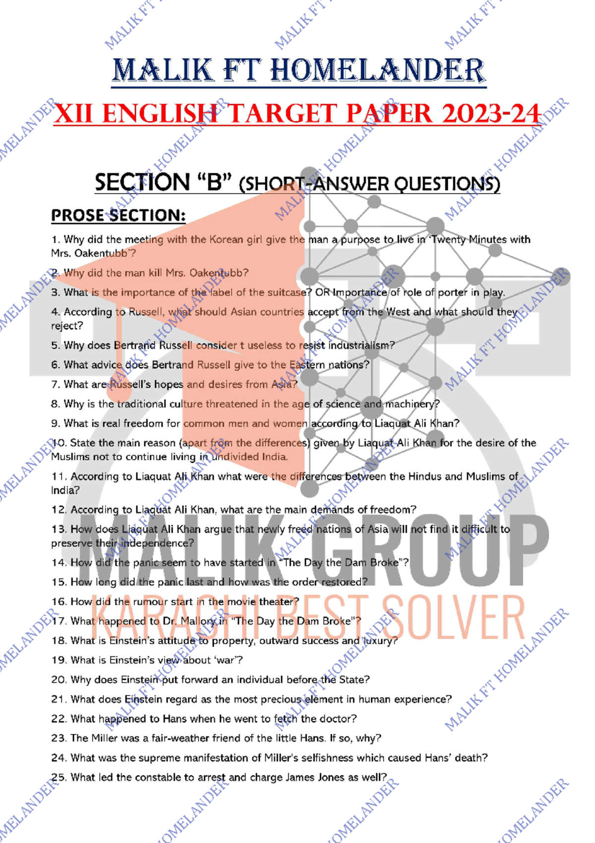 XII Commerce - Target Paper 2023-24 - Malik FT Homelander - MALIK FT ...