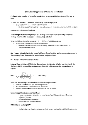Topic 4 - FM - revision notes - Incremental Project Cash Flows ...